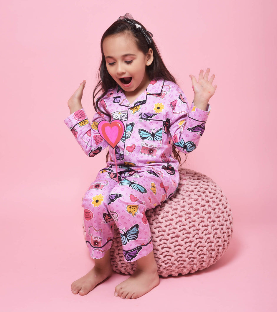 Kids Night Suits – Printed Cotton Kids Nightwear Suit – koochi Poochi