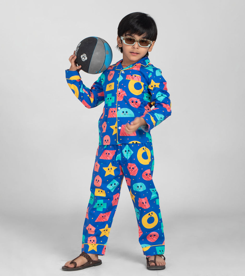 Kids Night Suits – Printed Cotton Kids Nightwear Suit – koochi Poochi
