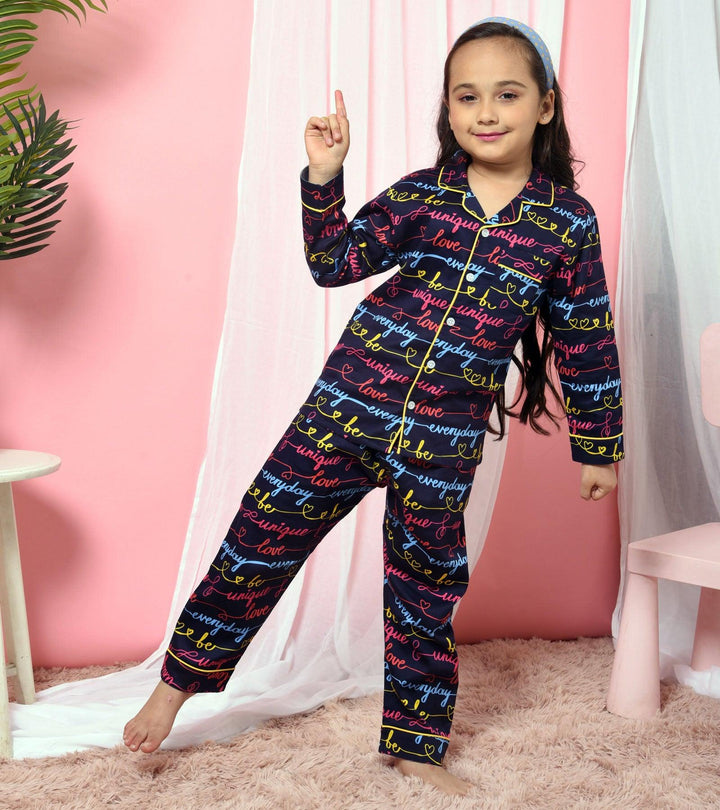 Kids Night Suits – Printed Cotton Kids Nightwear Suit – koochi Poochi