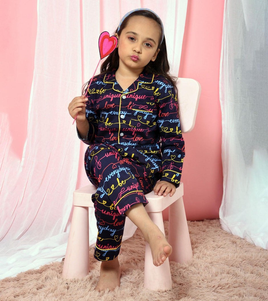 Kids Night Suits – Printed Cotton Kids Nightwear Suit – koochi Poochi